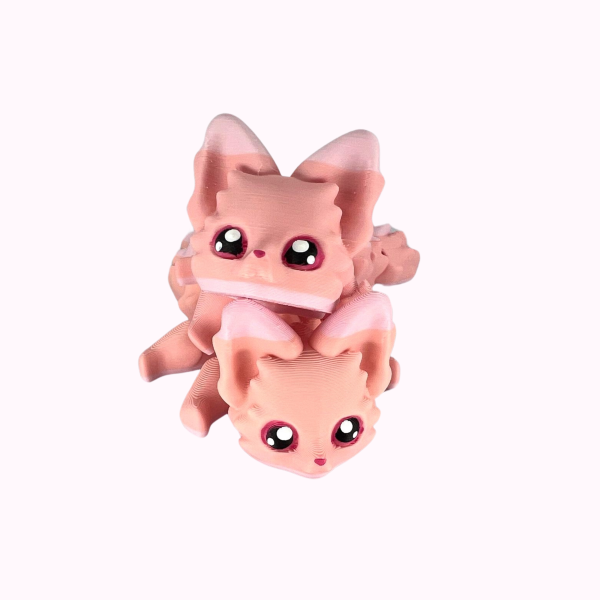 Strawberry Milk Fox – 3d Printed – Fidget Toy – Lunaras Crystal Trove ...